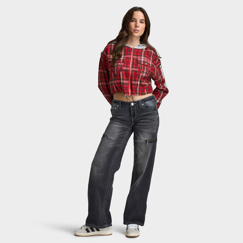 True Religion Women's Bobbi Low Rise Baggy Big T / Moonlight Tide – JD ...