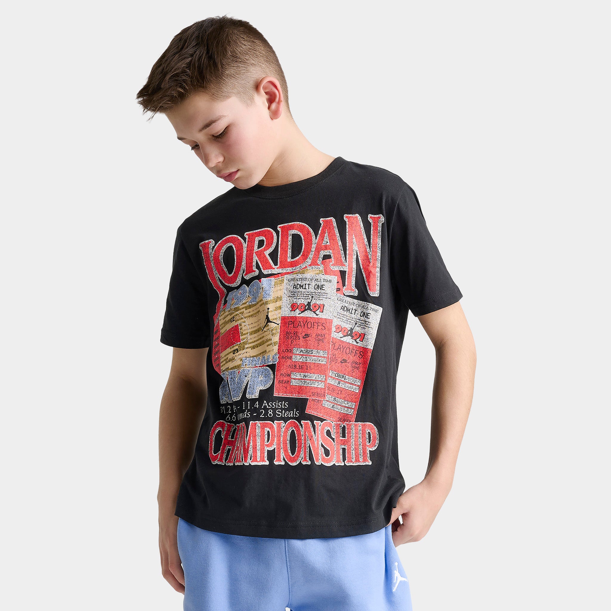 Jordan Juniors' Playoff Tix T-Shirt / Black – JD Sports