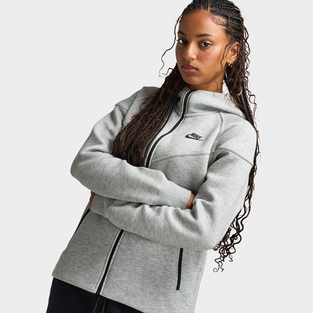 Nike Sportswear Women's Tech Fleece Windrunner Full-Zip Hoodie Dark Gr ...