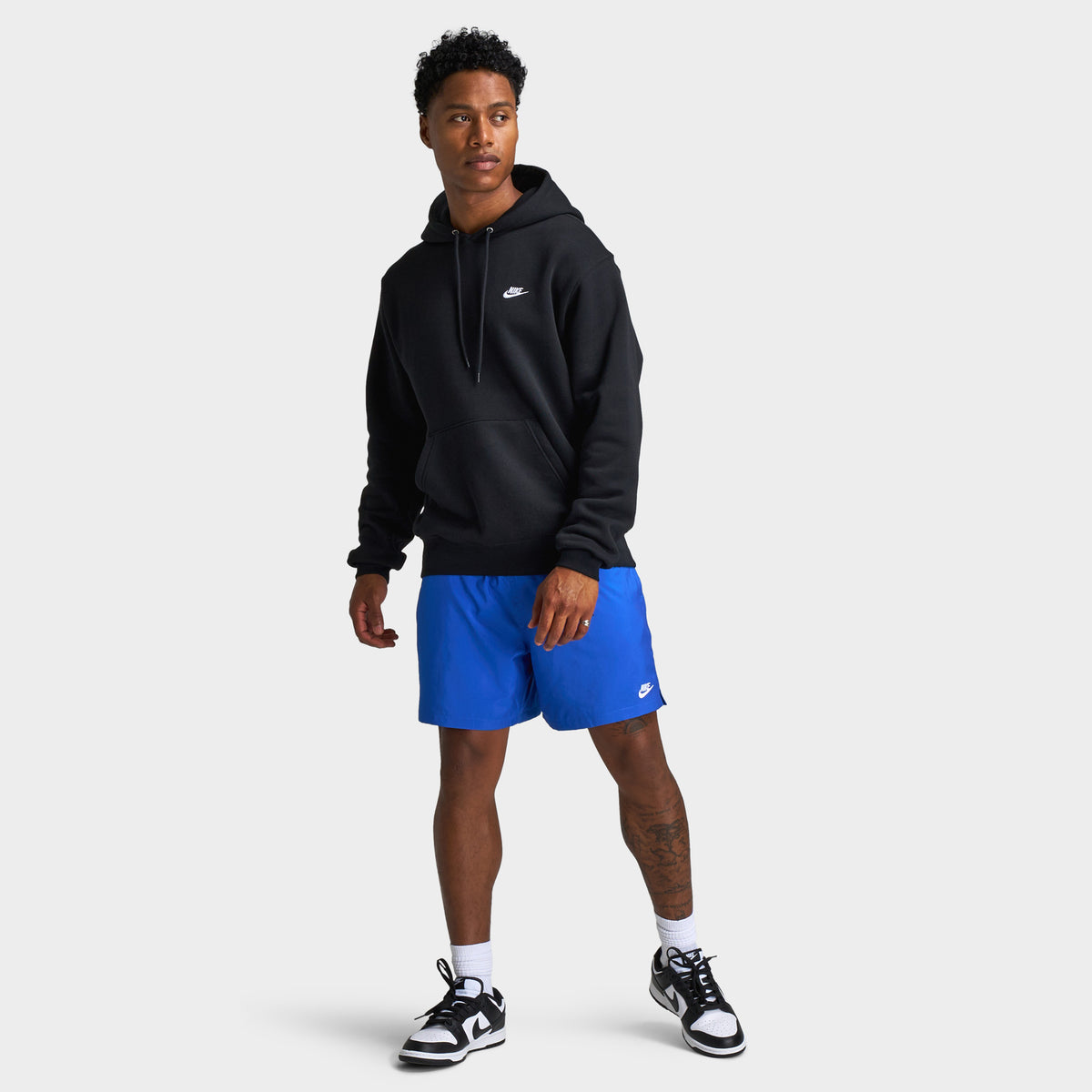 Nike Club Fleece Pullover Hoodie Black / Black - White – JD Sports