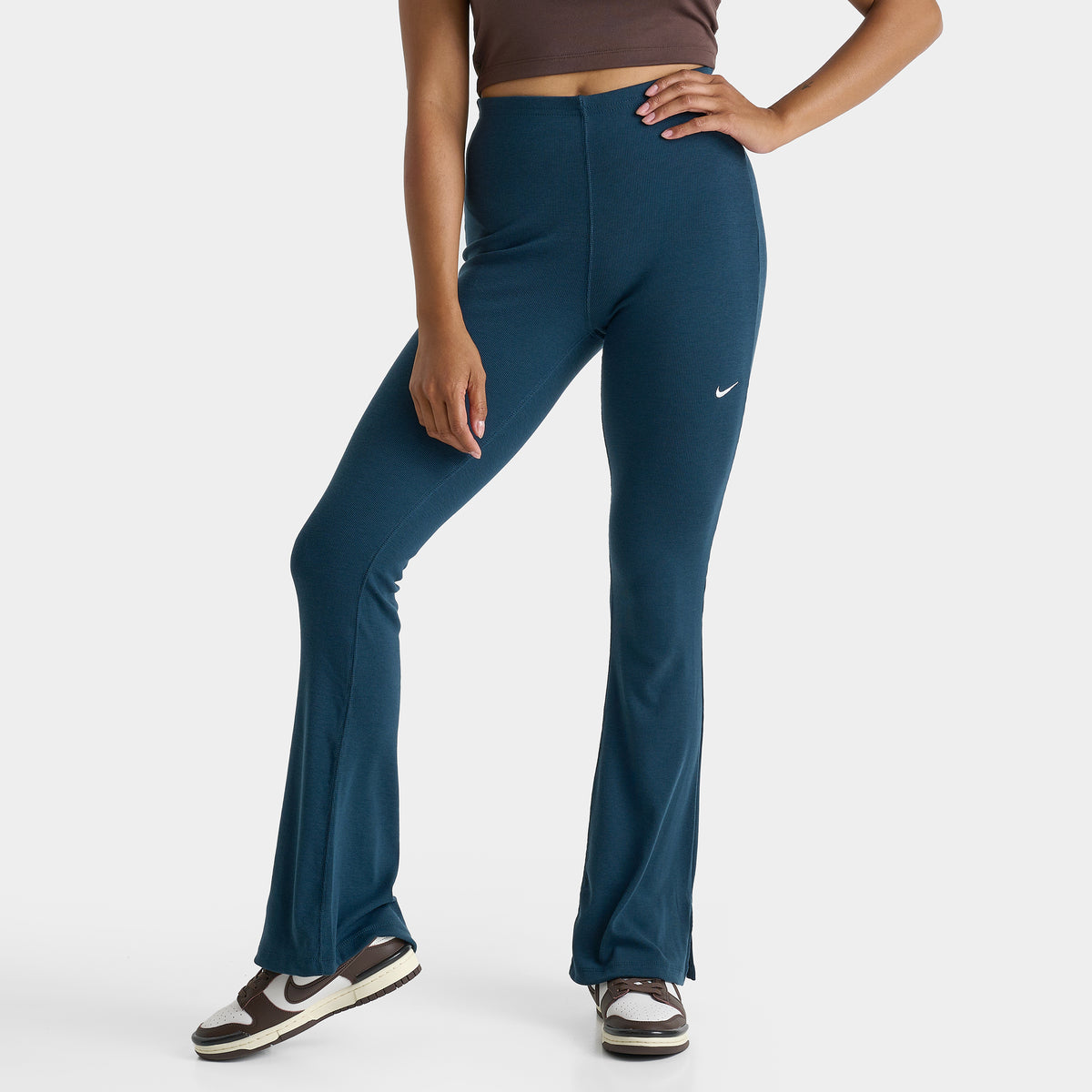 Nike Sportswear Women's Tight Mini-Rib Flared Leggings Armory Navy / S ...