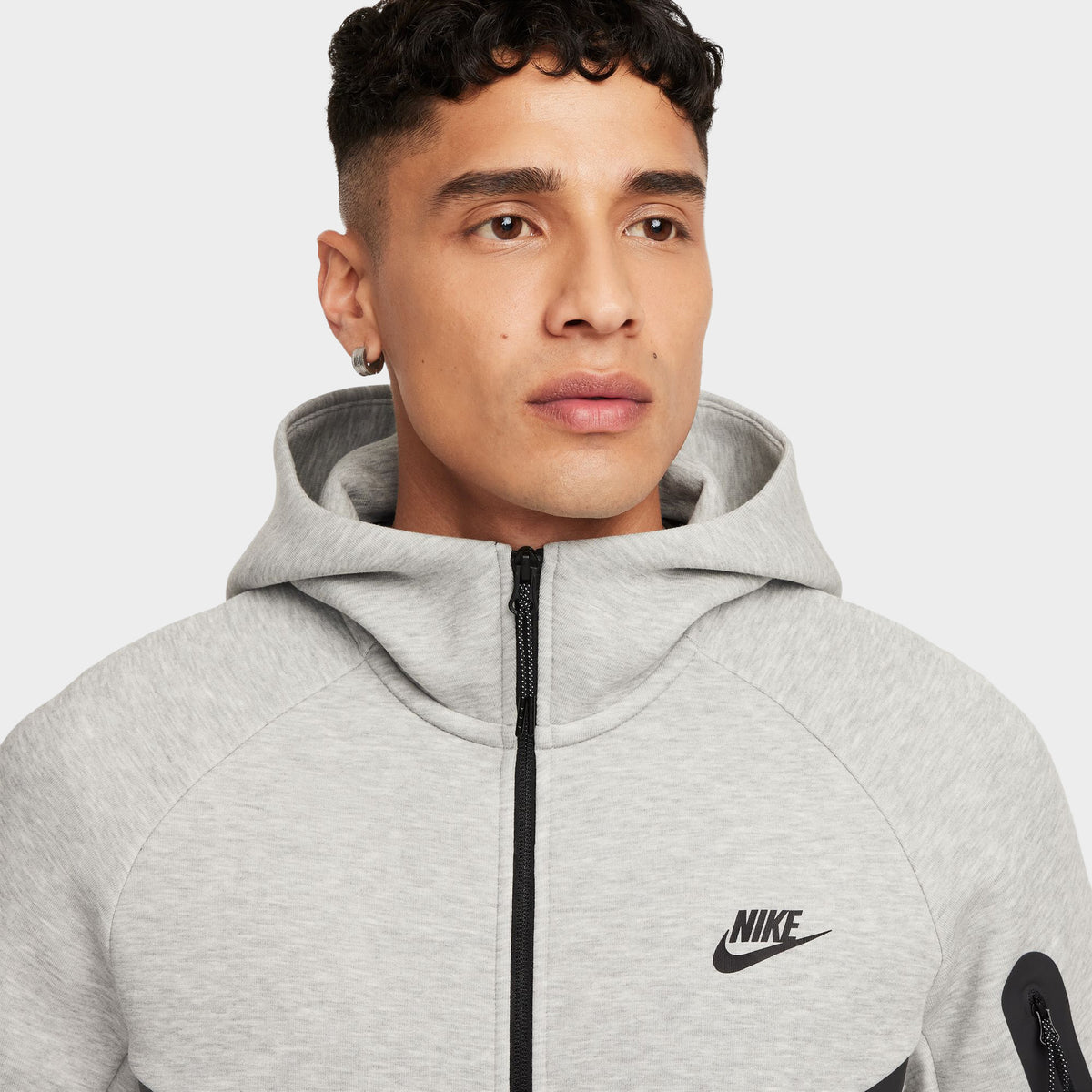 Nike Tech Fleece Full-Zip Windrunner Hoodie Dark Grey Heather / Black | JD Sports