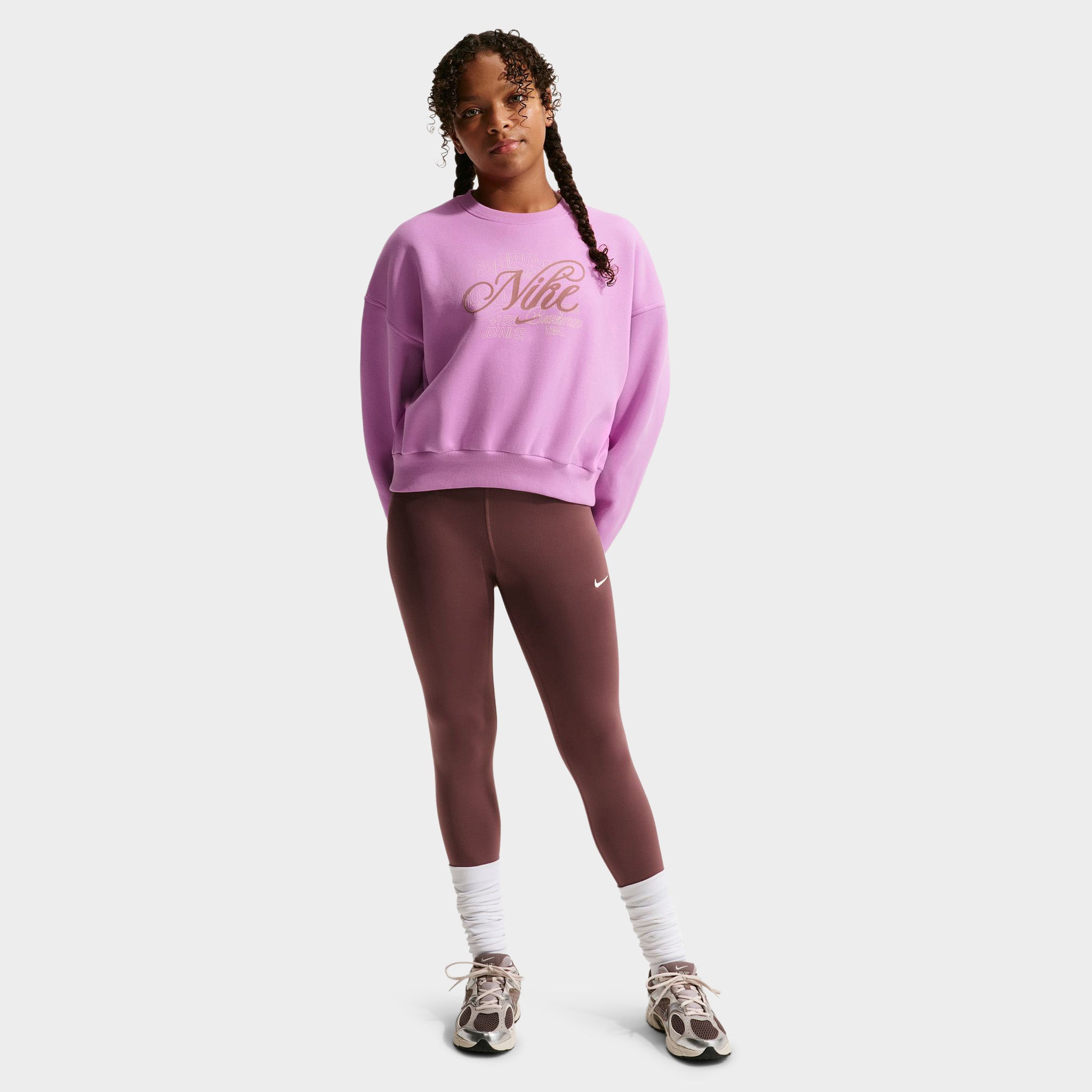 Nike Sportswear Juniors' Club Fleece Boxy Crew / Light Magenta – JD Sports