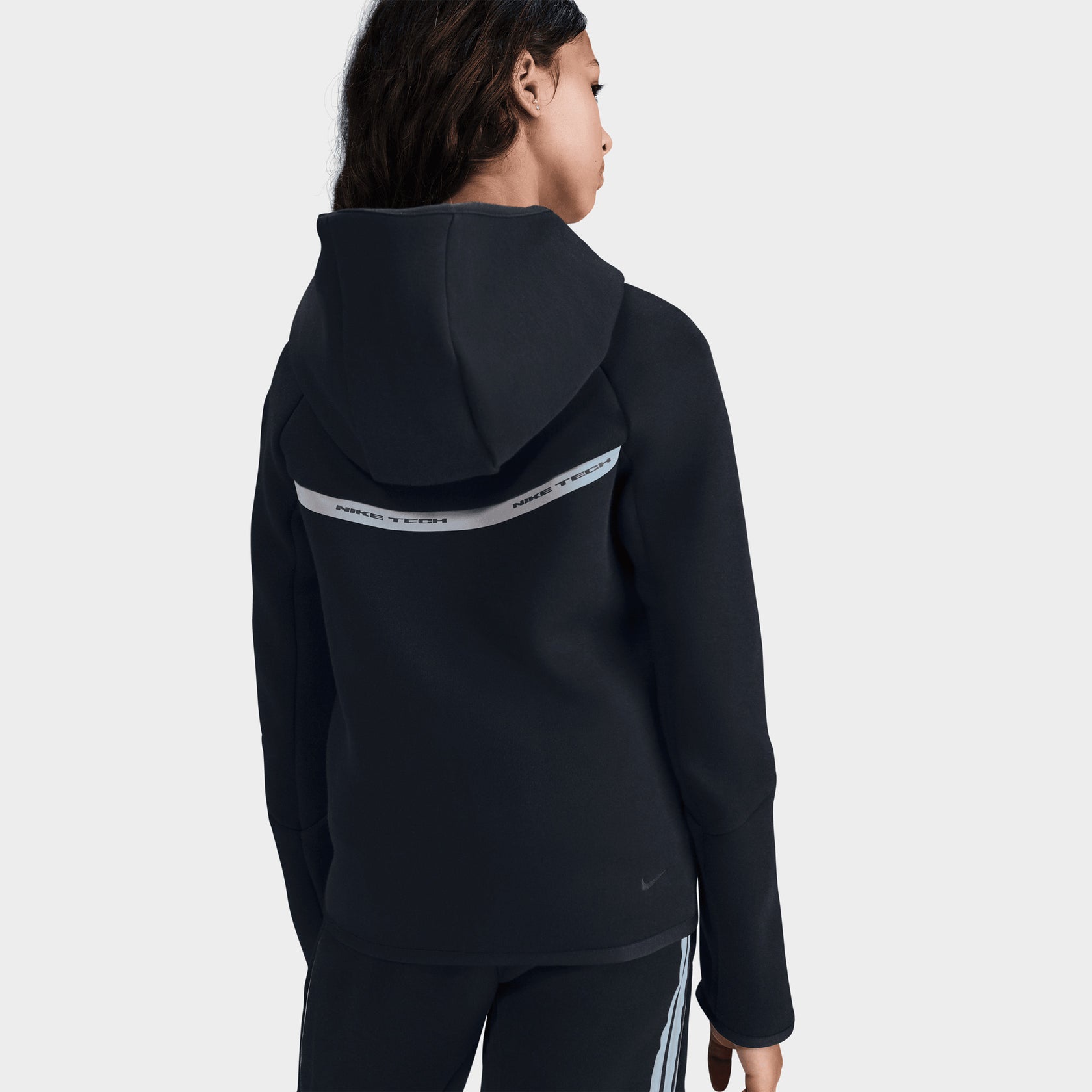 Nike Sportswear Junior's Tech Fleece Full-Zip Reflect Black / Black ...