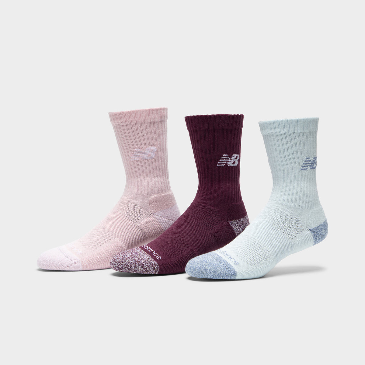 New Balance Active Cushion Crew Socks (3-Pack) Pink/ Cyan-Dym | JD Sports
