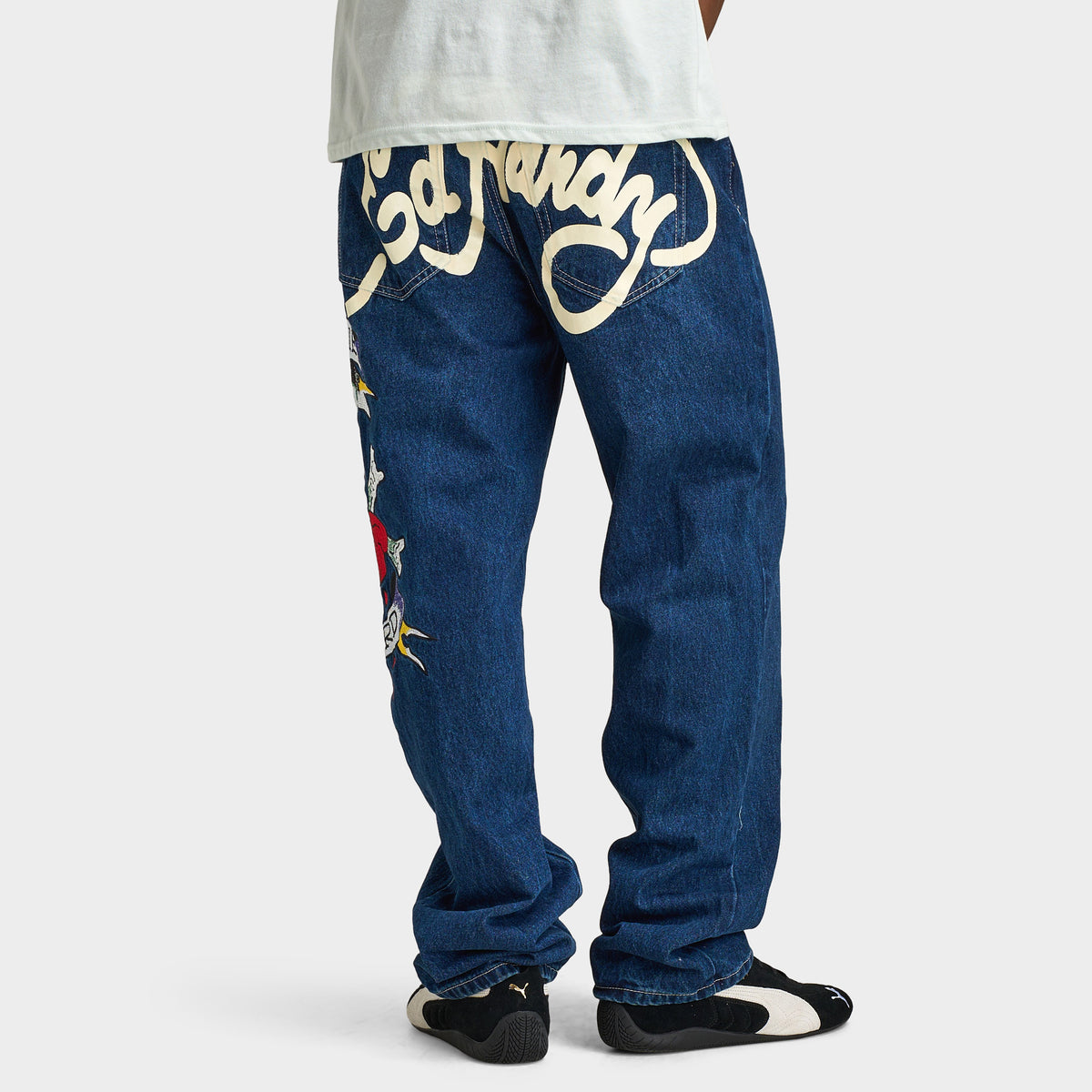 Ed Hardy Skull Heart Baggy Jeans / Indigo | JD Sports