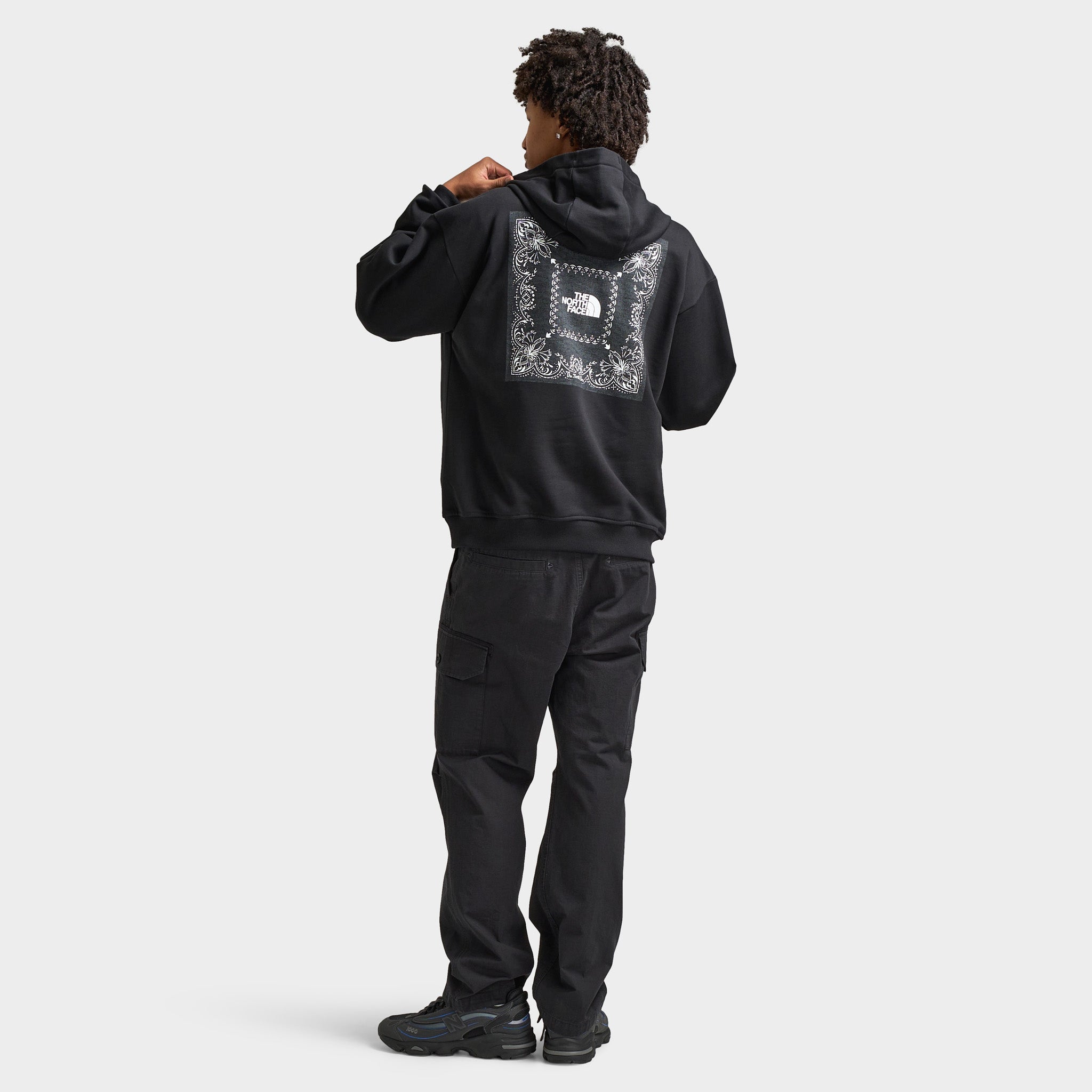 The North Face Oversized Bandana Print Pullover Hoodie / TNF Black – JD ...