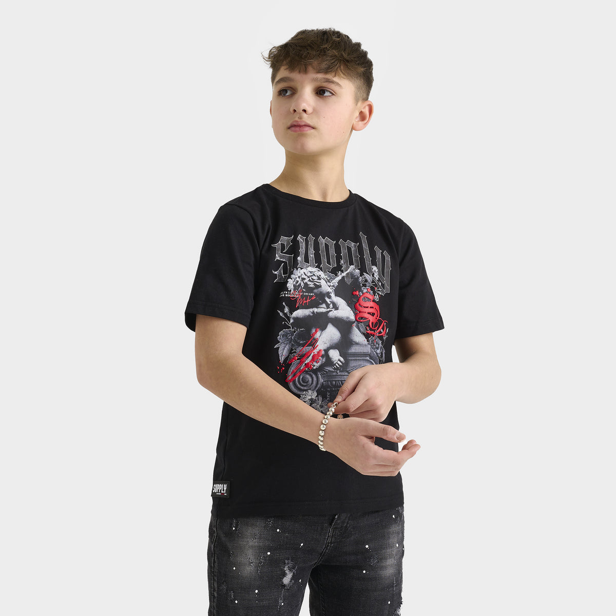 Supply & Demand Junior Boys' Feller Tee Black / Chinese Red | JD Sports