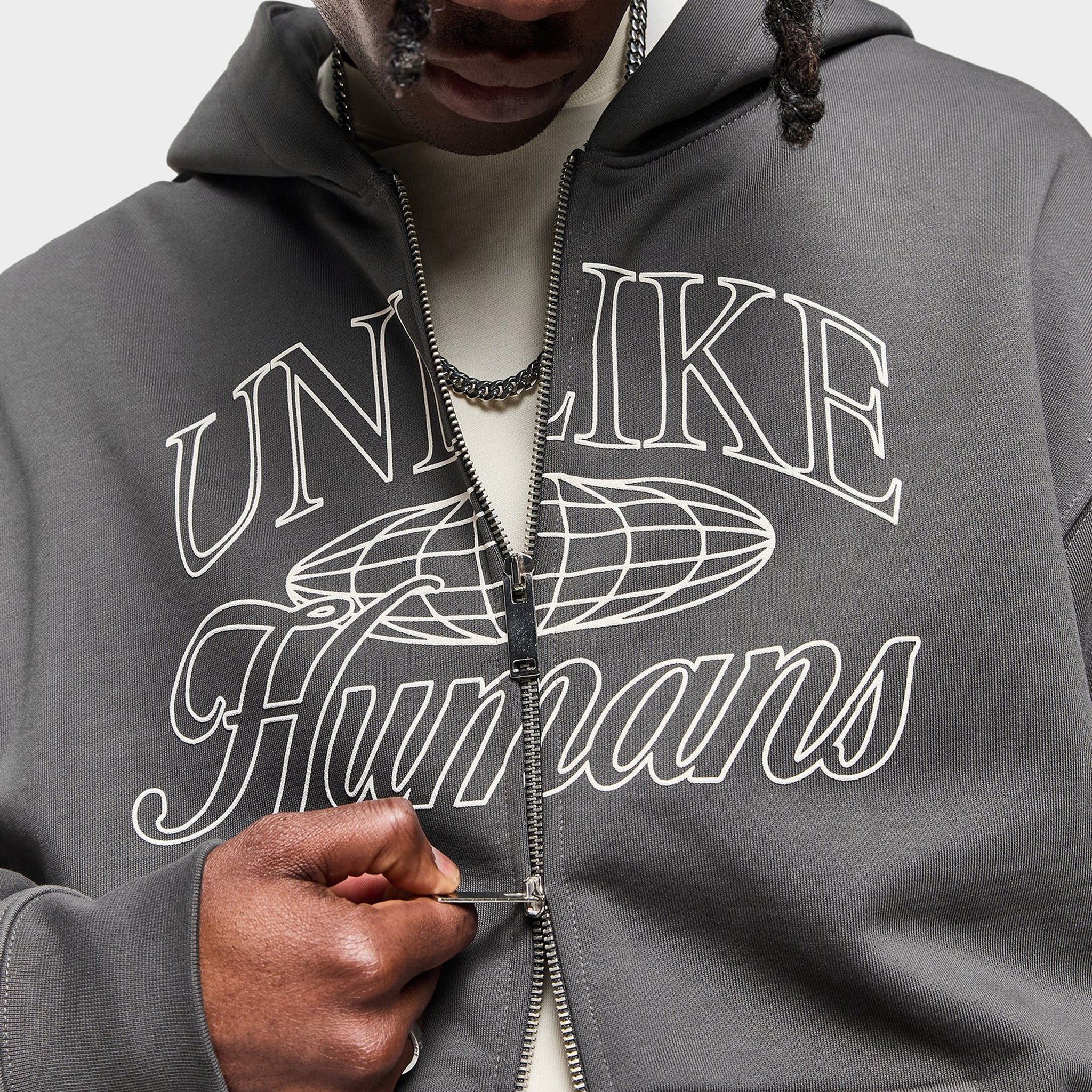 Unlike Humans Inter Full Zip Hoodie / Volcanic Ash – JD Sports