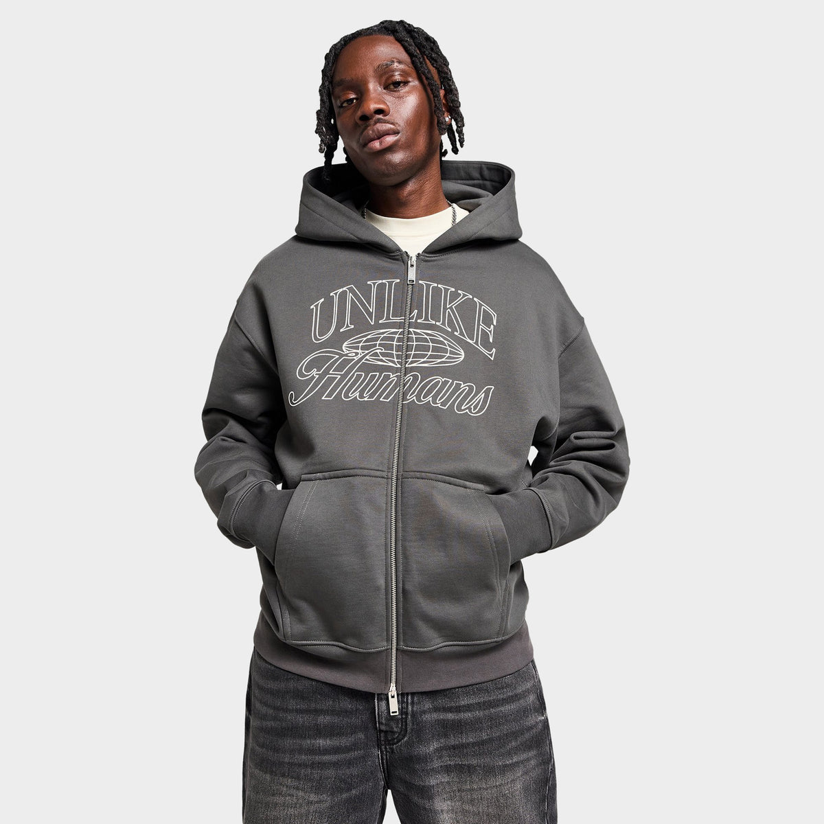 Unlike Humans Inter Full Zip Hoodie / Volcanic Ash – JD Sports