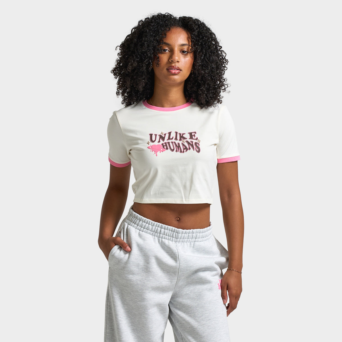 Unlike Humans Women's Wave Slim T-shirt / Tofu | JD Sports