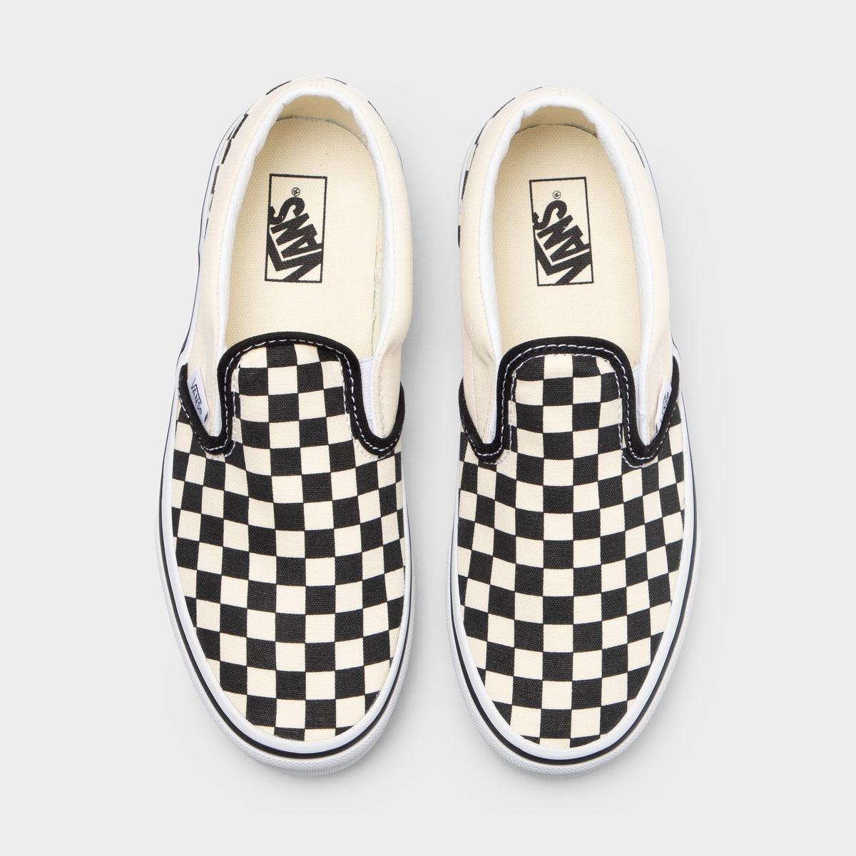 Vans Juniors' Checkerboard Classic Slip-On Black / White – JD Sports
